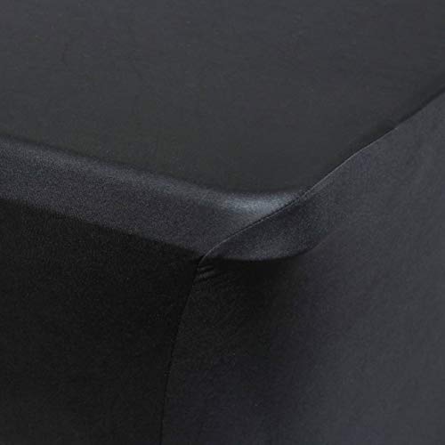 Obstal 6ft Stretch Spandex Table Cover for Standard Folding Tables - Universal Rectangular Fitted Tablecloth Protector for Wedding, Banquet and Party (Black, 72 Length x 30 Width x 30 Height Inches)