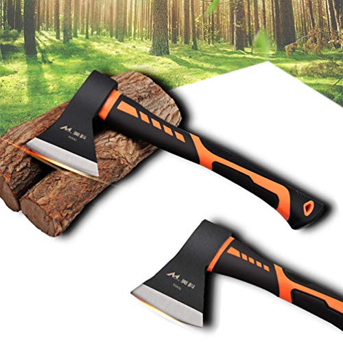 Chopping Axe, 15β Camping Outdoor Hatchet for Wood Splitting and Kindling, Forged Carbon Steel Heat Treated Hand Maul Tool