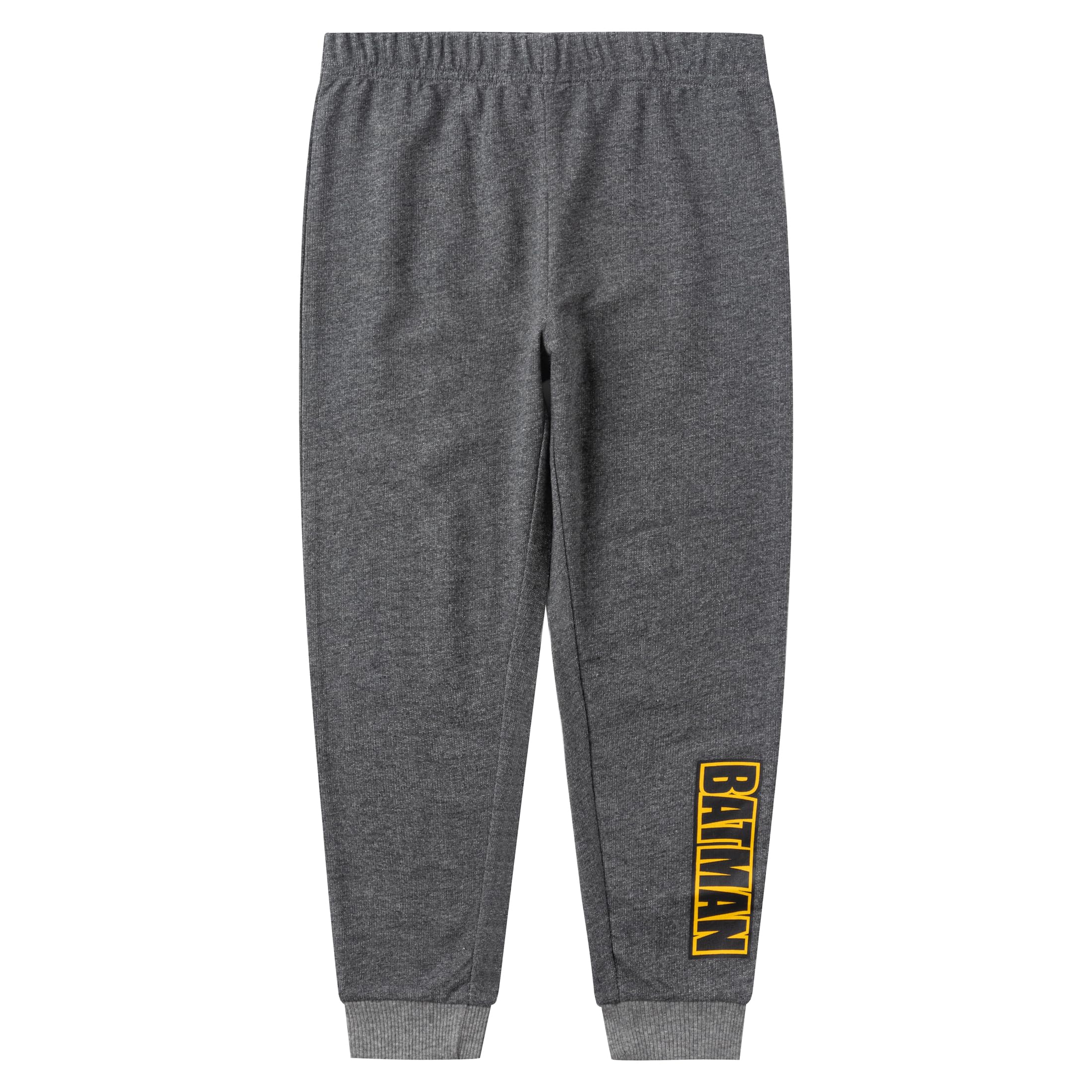 BATMAN Boys’ T-Shirt and Jogger Pants Set for Toddler and Little Kids – Yellow/Black/Grey