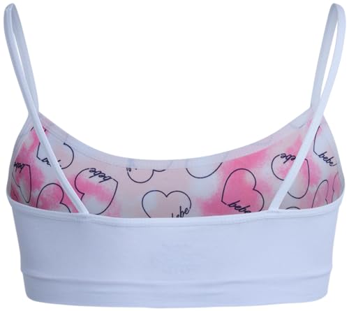 bebe Girls' Underwear Set - Seamless Cami Training Bra and Matching Panties (8 Piece), Size Medium, Tie Dye Hearts