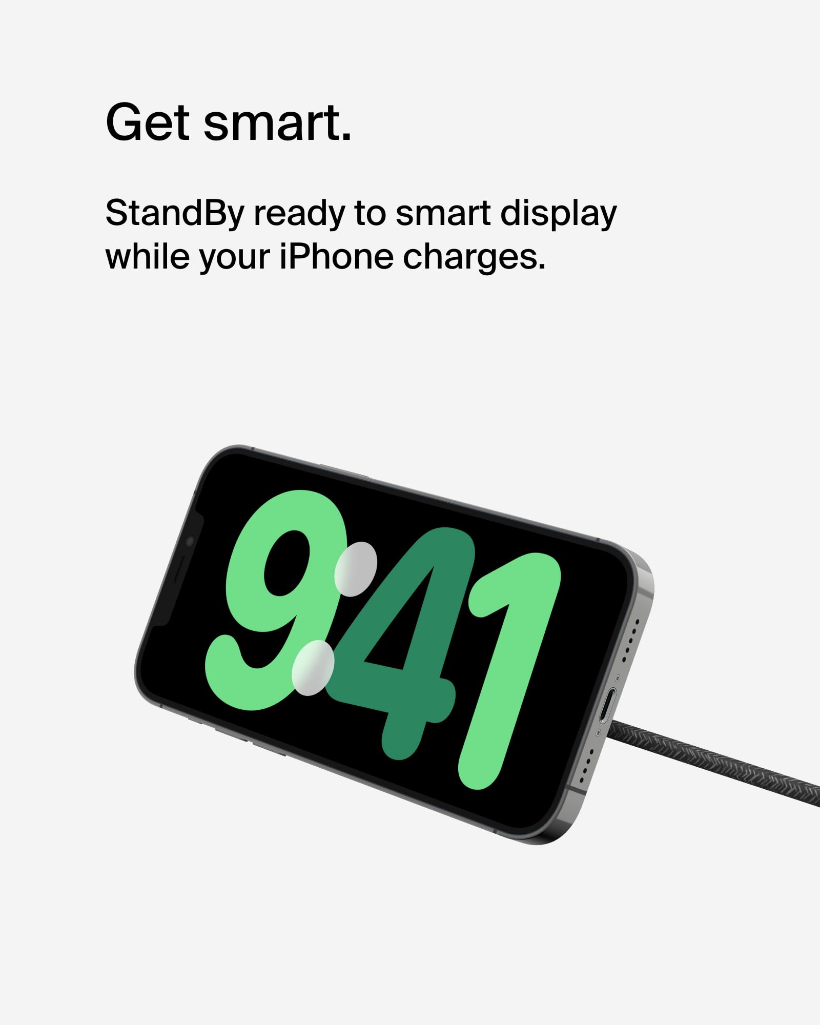 Belkin Wireless Charger for MagSafe, 15W Fast Charging Pad (PSU Not Included) w/ Kick Stand & 6.6ft Long Braided Cable, Compatible w/ iPhone 15, 15 Pro, 15 Pro Max, 14 & 13, and iPhone Mini - Black