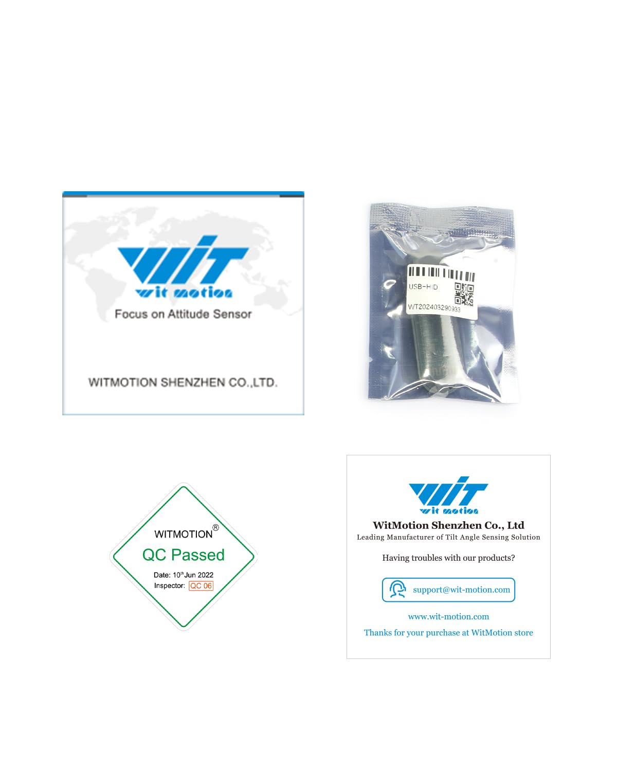 WitMotion USB-HID Wireless Bluetooth 2.0 Adapter, HID Tech, BT-02 Chip【CH340 Driver, Anti-Dust, Small-in-size, Plug & Play】Bluetooth Dongle for WITMOTION Bluetooth 2.0 Sensors (BWT61/BWT61CL/BWT901CL)