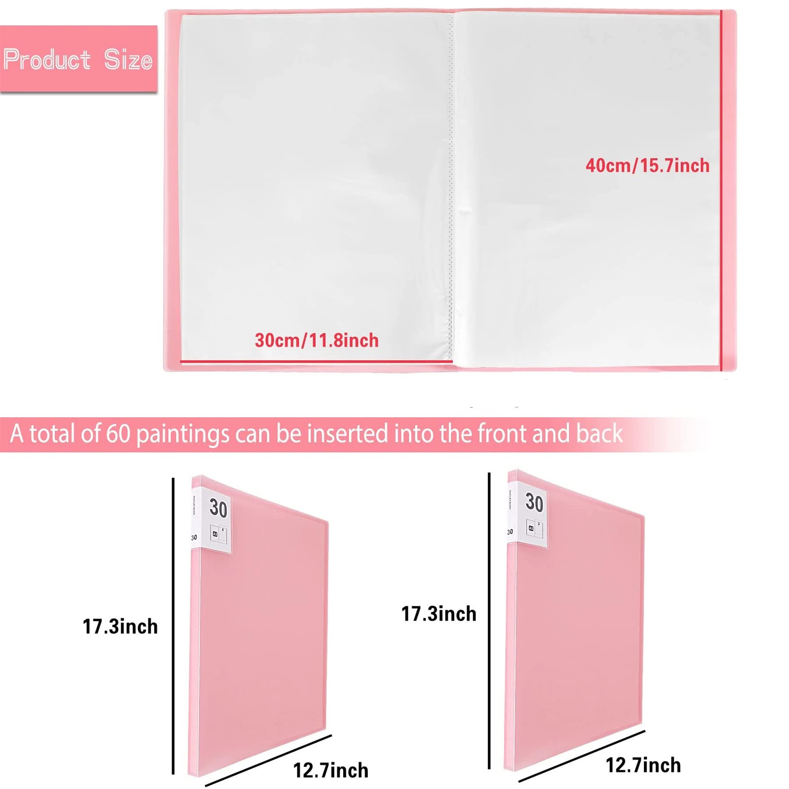 Huacan Diamond Painting Storage Book 30 Pages Portfolio Presentations Folder for 30x40cm painting