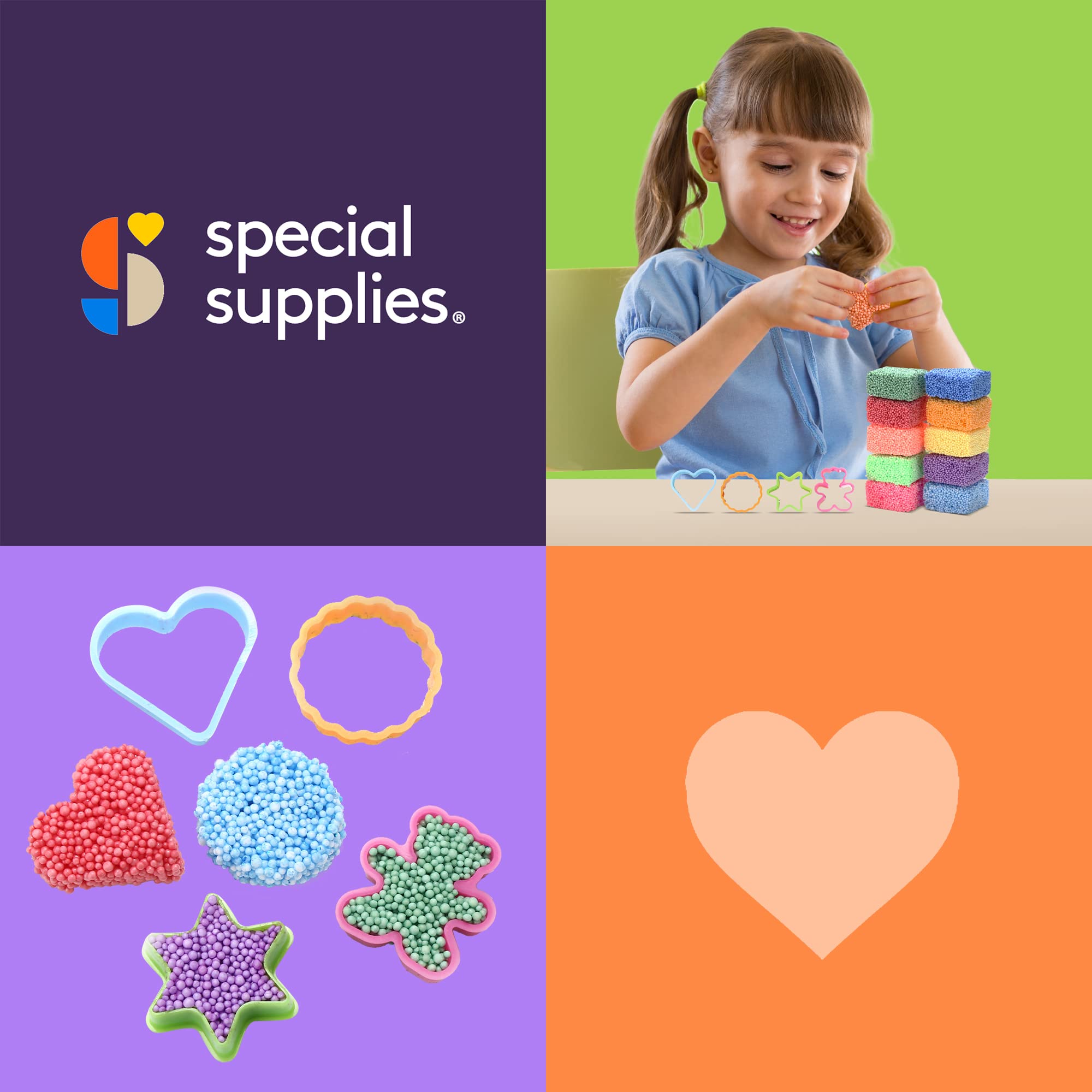 Special Supplies Fun Foam Modeling Foam Beads Play Kit, Children’s Educational Clay for Arts Crafts Kindergarten, Preschool Kids Toys Develop Creativity, Motor Skills (10-Pack)