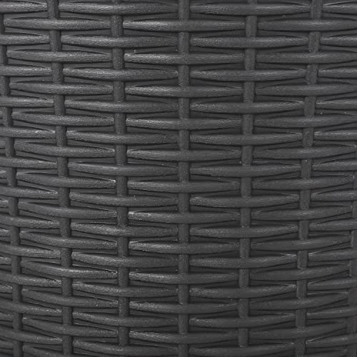 Christopher Knight Home Ishara Outdoor Faux Wicker Patio Table, Dark Gray
