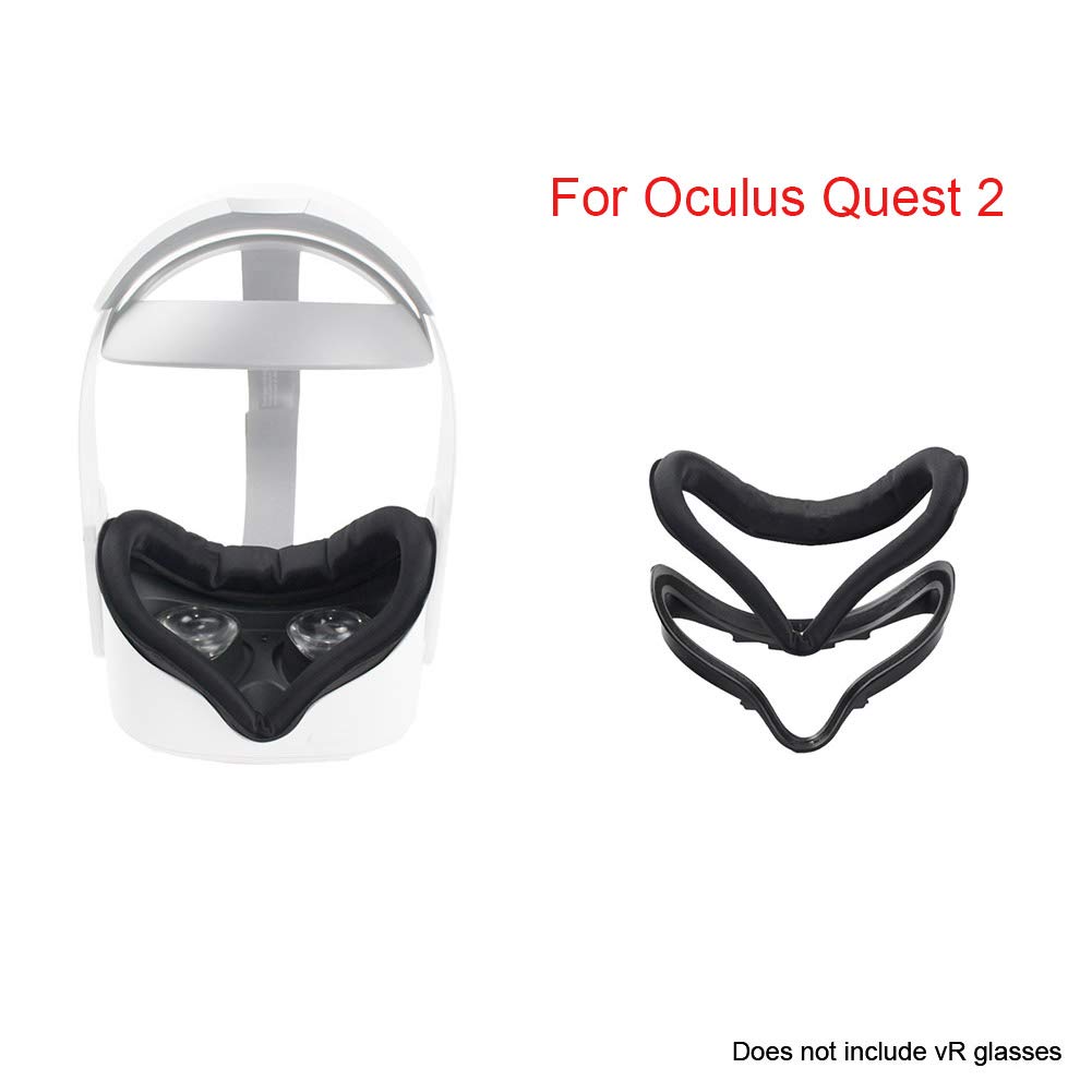 CALIDAKA 3pcs VR Facial Interface Bracket and PU Leather Foam Face Sponge Pad Replacement for Oculus-Quest 2 Detachable VR Facial Pad Cushion Washable Anti Leakage Nose Pad for Oculus-Quest 2