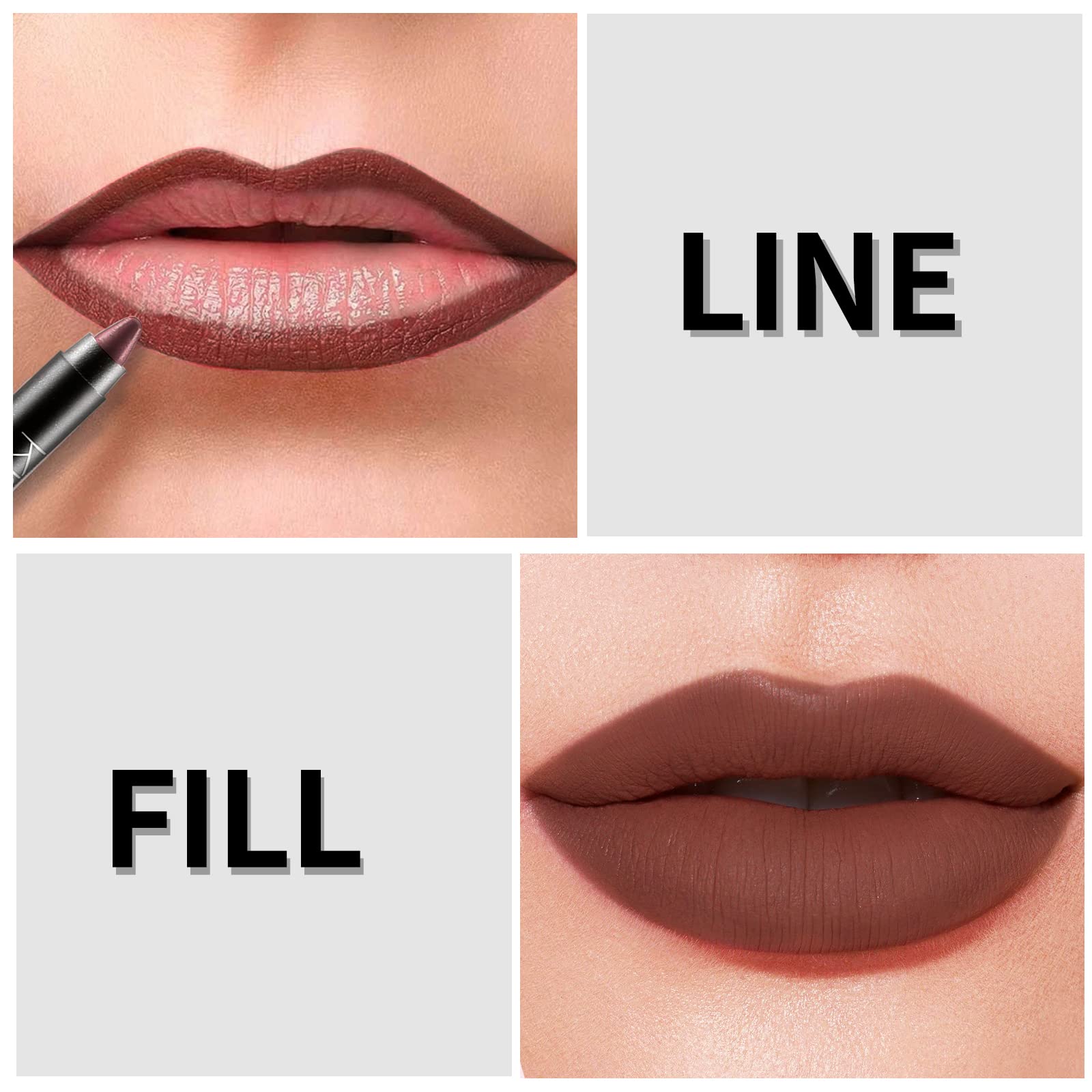 Boobeen Matte Lipstick Pencil Lip Crayon Stick Matte Velvet Lipgloss Creamy Lip Liner Full Coverage High Pigment Waterproof Non-Fade Lipstick for Women, Matte Lip Stain with Smooth Makeup