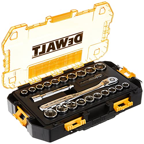 DEWALT Drive Socket Set, SAE/Metric, 1/2-Inch, 23-Piece (DWMT73813)