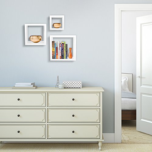 Sorbus Floating Box Shelves β Square Cube Wall Decor Hanging Shelves Decoration β Shelf for Living Room, Bedroom, Trophy Display, Photo Frames