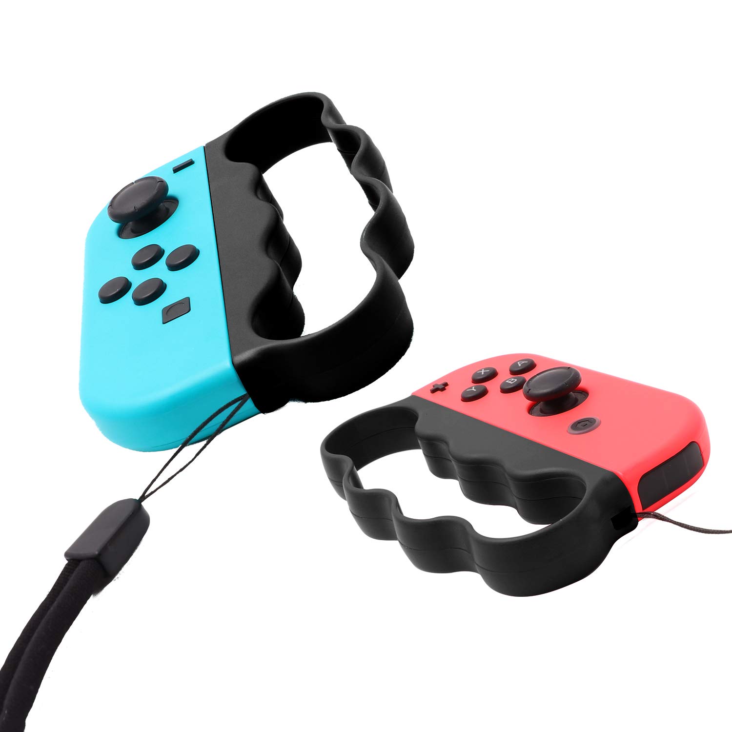 Grips for Fitness Boxing Switch, Controller Accessories Compatible with Nintendo Switch Sports and Switch Boxing Game, 2 Packs (Blue and Red)