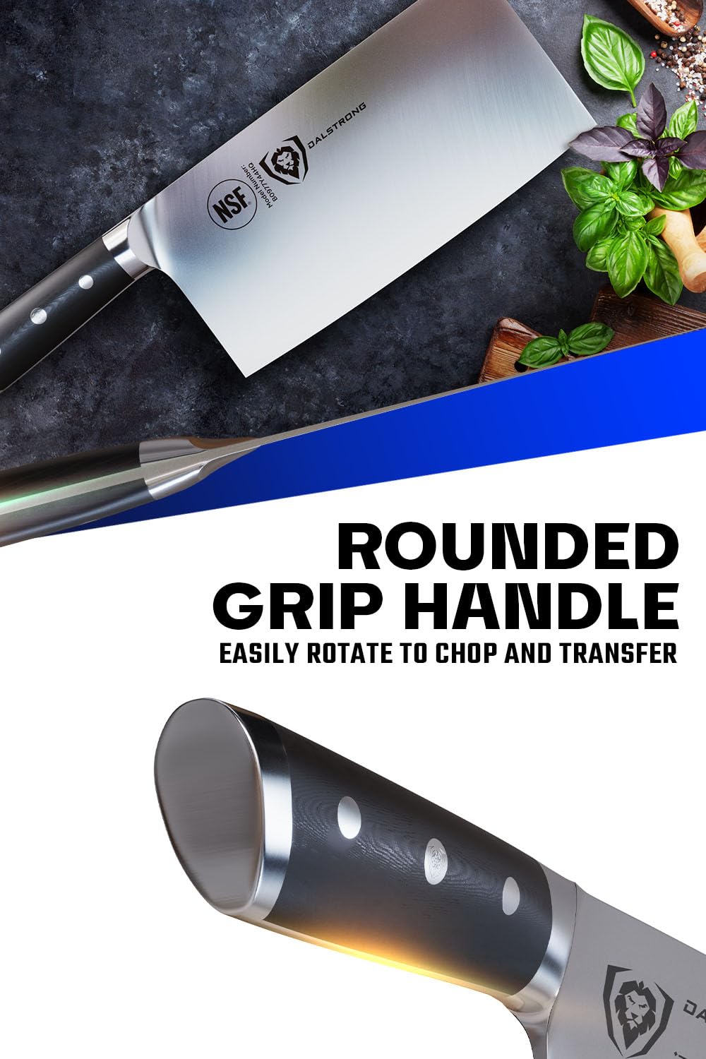 Dalstrong Chinese Cleaver Knife-9"- Gladiator Series 'R'-High Carbon Steel - Razor Sharp - Black Handle - Giftable Meat Cleaver, Vegetable Knife-w/Sheath - NSF Certified