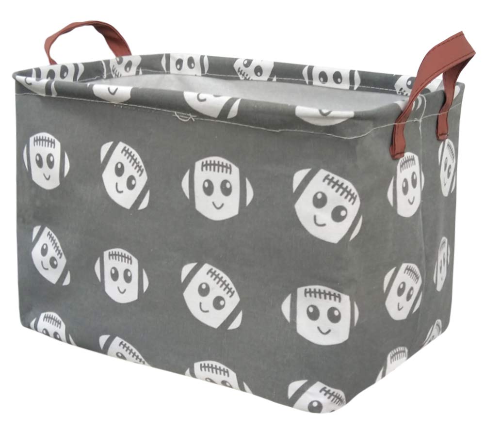BOOHIT Rectangular Storage Basket,Nursery Hamper Canvas Fabric Toy Storage Organizer Bin,Waterproof Storage Box,Laundry Basket for Kid Rooms,Playroom,Shelves,Toy Basket,Gift Basket (Basketball)
