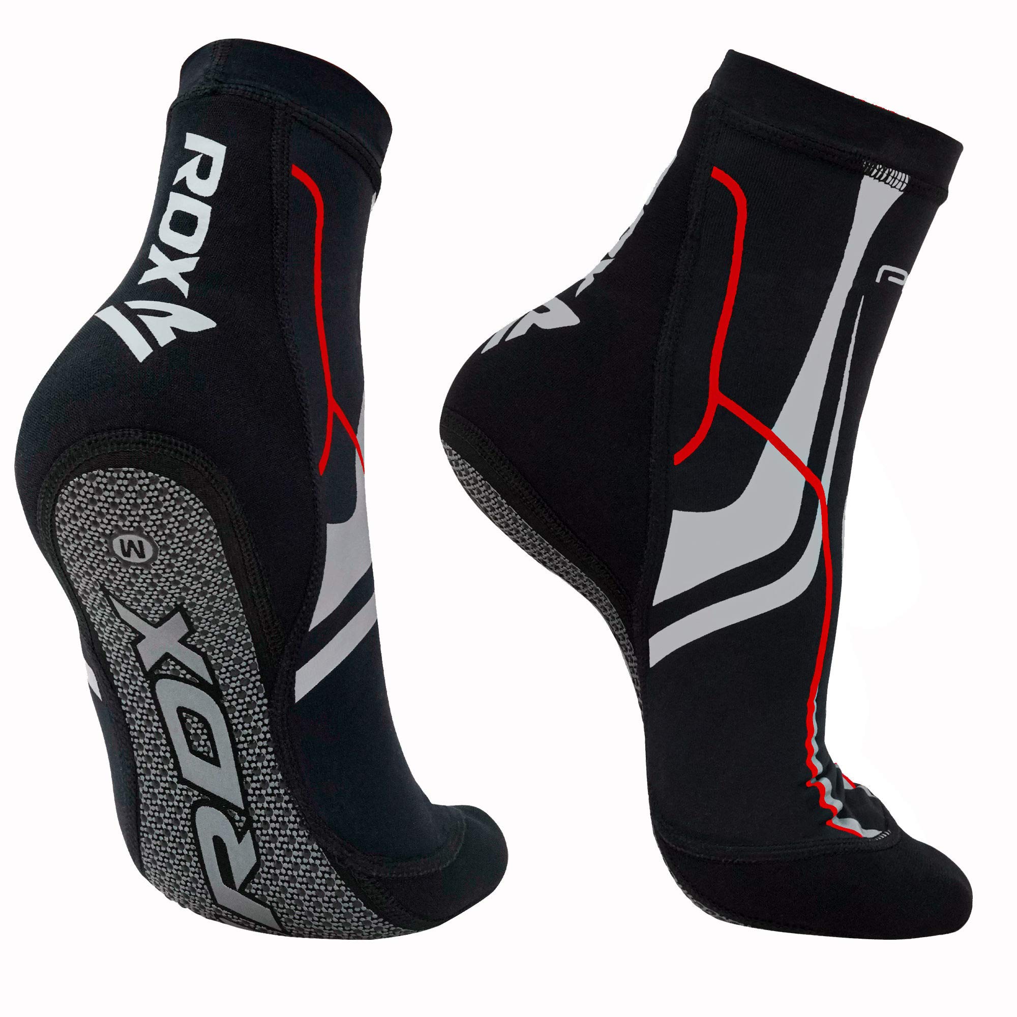 Authentic RDX MMA Grip Training Fight Socks Boxing Foot Ankle Shin Boots Shoes Guards (M)