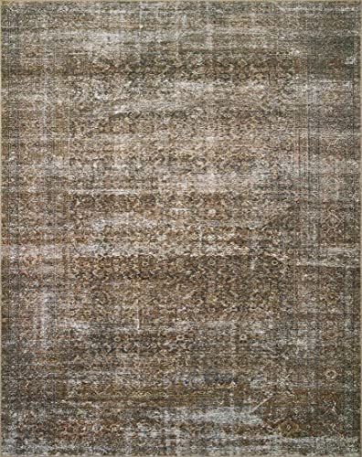 Loloi Amber Lewis Billie Collection, Tobacco & Rust 2'-6" x 7'-6" Area Rug – Antique & Distressed Accent Rugs for Living Room, Bedroom, Entryway & Hallway, No Shed High Traffic Area Home Decor Rug