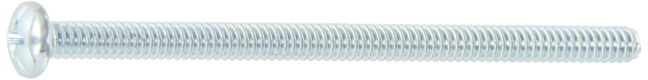 Small Parts Steel Pan Head Machine Screw, Zinc Plated, Meets ASME B18.6.3, #2 Phillips Drive, #10-24 Thread Size, 3-1/4" Length, Fully Threaded, Imported (Pack of 25)