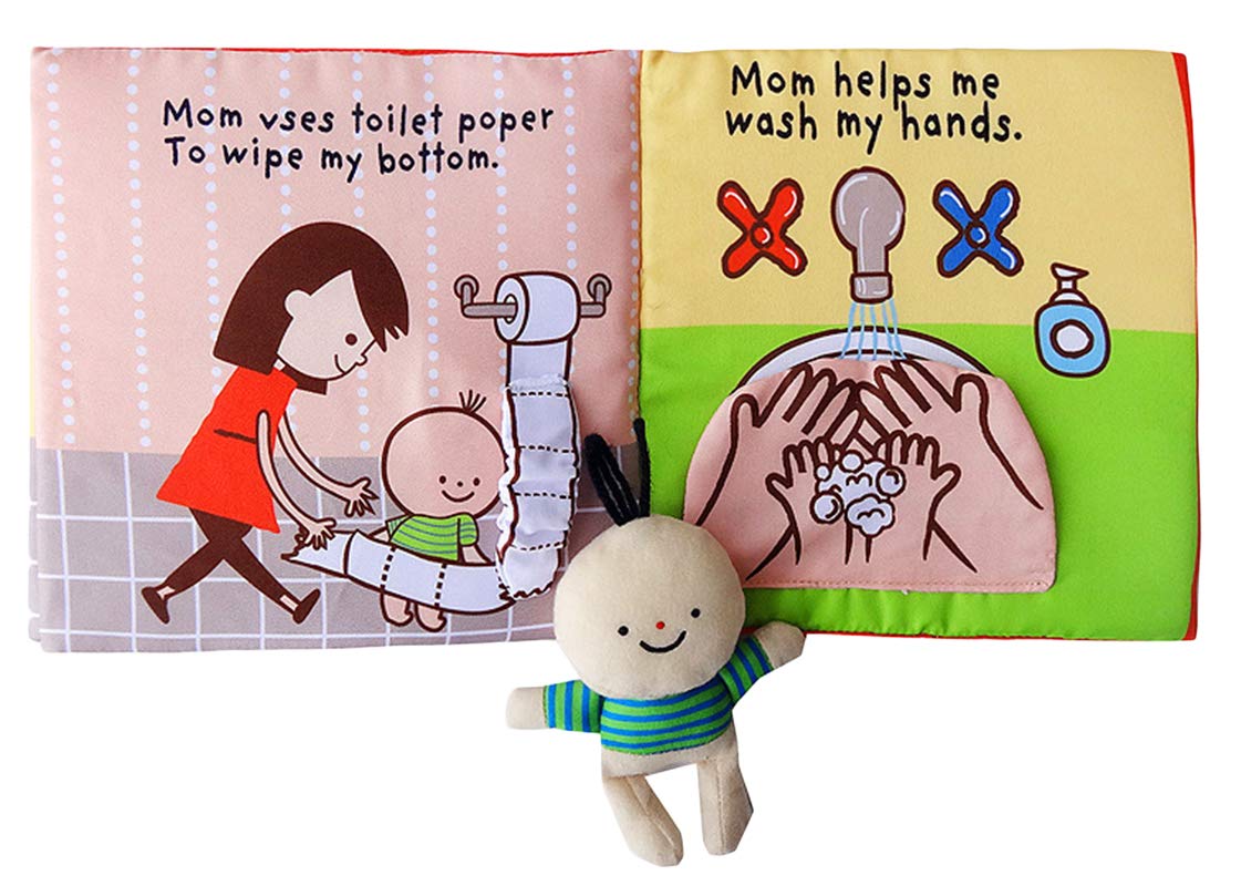 Xiaoyu Soft Books for Newborn Babies, Soft Activity Baby Book, Educational Toy for Boy & Girl, Touch and Feel Activity, Bedtime Story, Potty