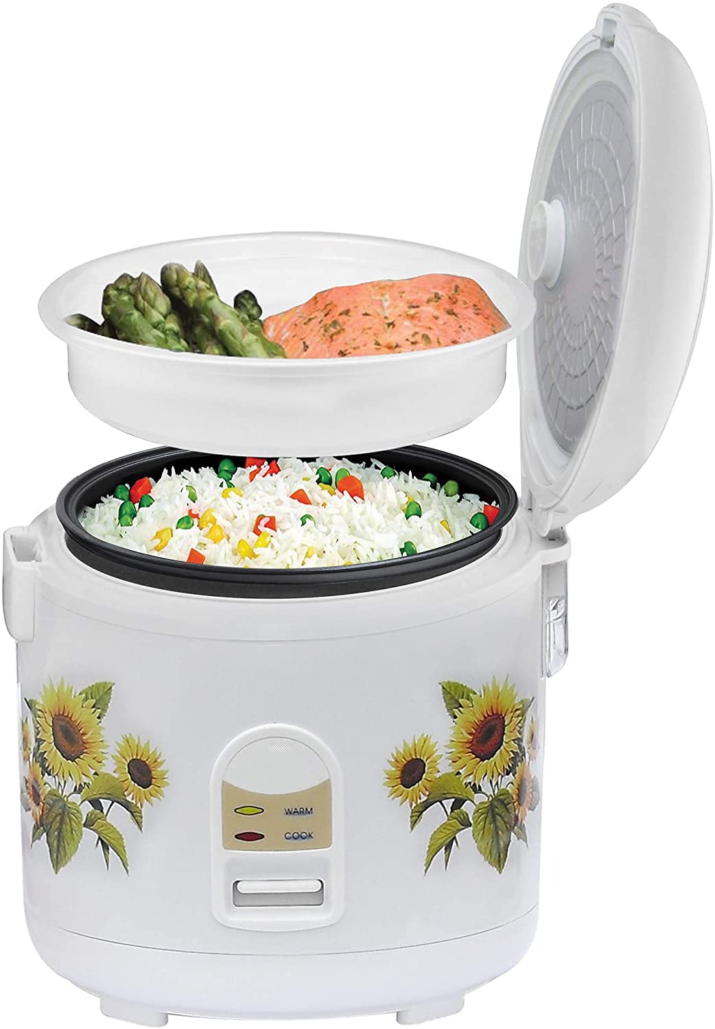 Bene Casa - Non-stick Thermal Rice Cooker with Steamer Tray (11.5" x 12") - Features a Cool-touch Exterior and an Auto Shut-off Feature - Dishwasher Safe Inner Pot