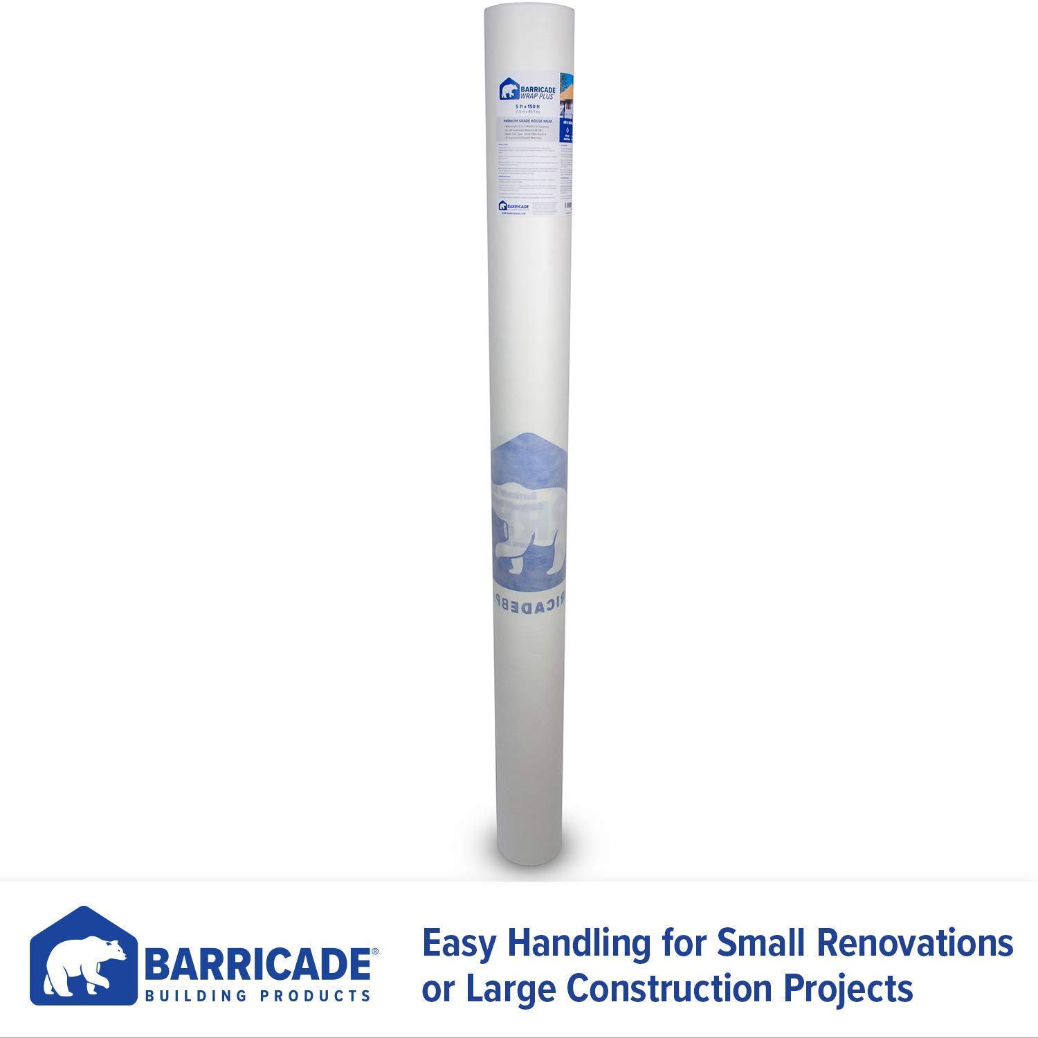 Barricade House Wrap Plus 5’ x 150’ & Barricade Construction Seam Tape Bundle