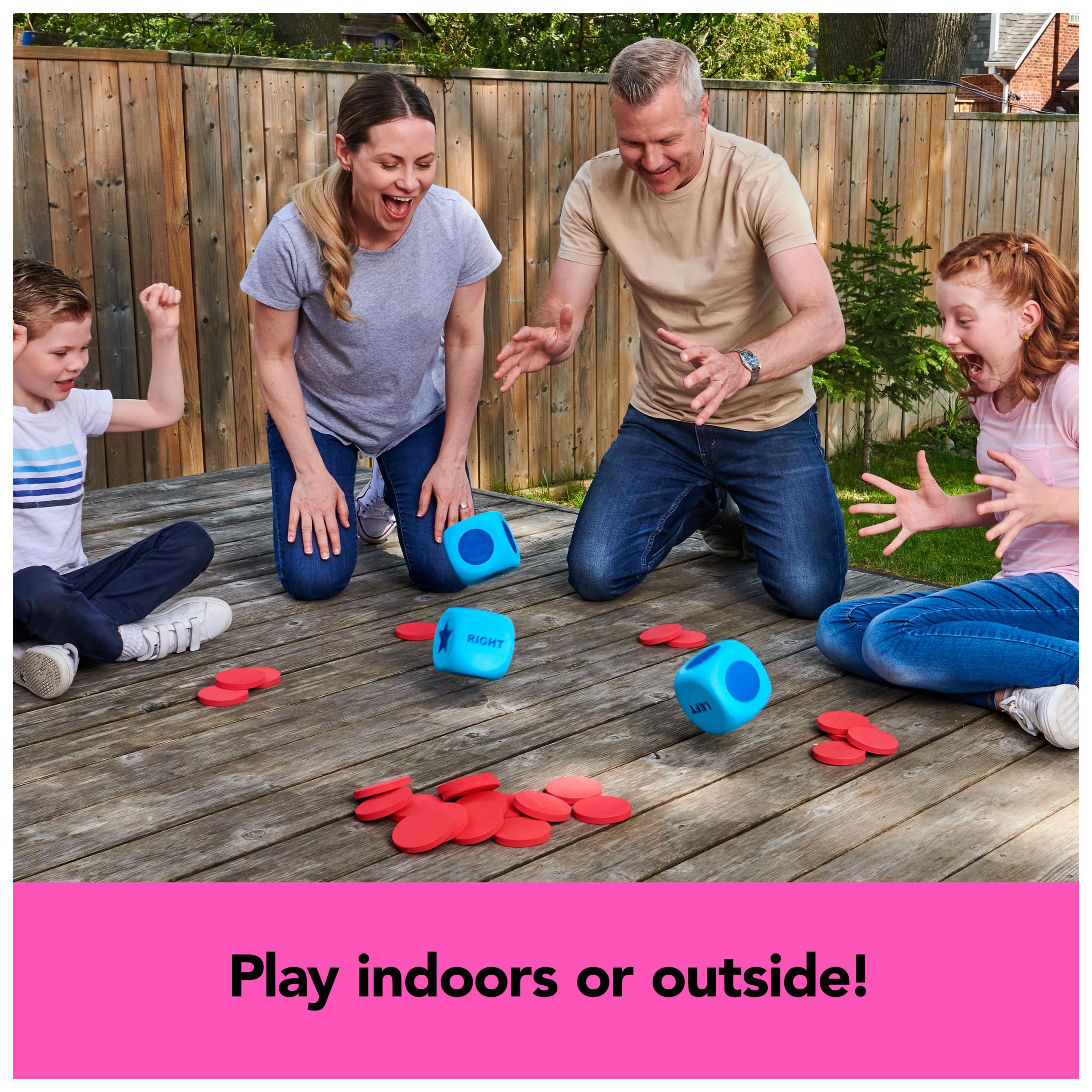 Spin Master Games, Left Center Right Giant Edition, Family Game for Indoor & Outdoor Fun with Big Oversized Board, for Family and Kids, 2-4 Players, Ages 6 & Up