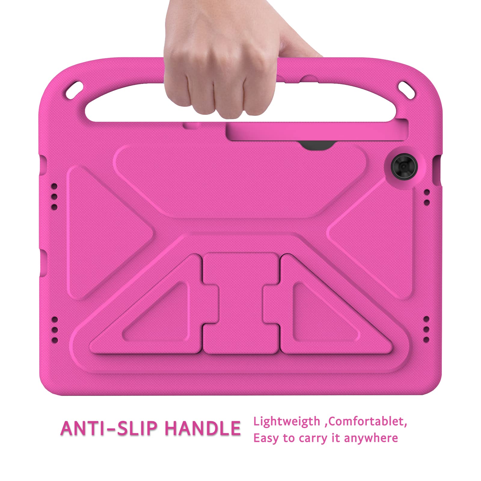 ATOOZ for Lenovo Tab M10 Plus (Gen 3) Case 10.6-inch 2022, Kids Case Cover with Shockproof Handle Stand for Lenovo Tab M10 Plus 3rd Gen (TB125FU / TB128FU / TB128XU) 10.6" Tablet (Rose)