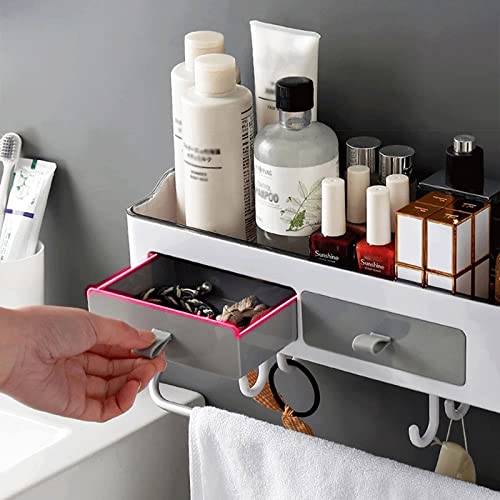DFHBFG Punch-Free Bathroom Organizer Rack Shampoo Rack Bath Kitchen Towel Holder Household Items Bathroom Accessories