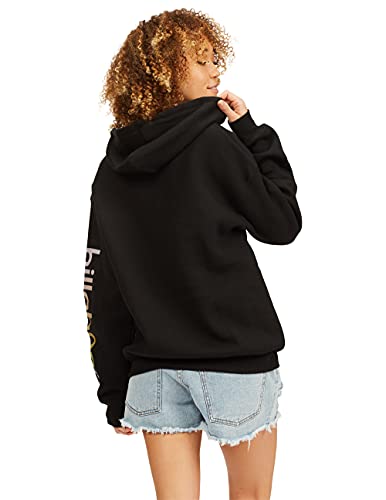 Billabong Women's Graphic Pullover Sweatshirt Fleece Hoodie, Keep It Mellow Black, Large