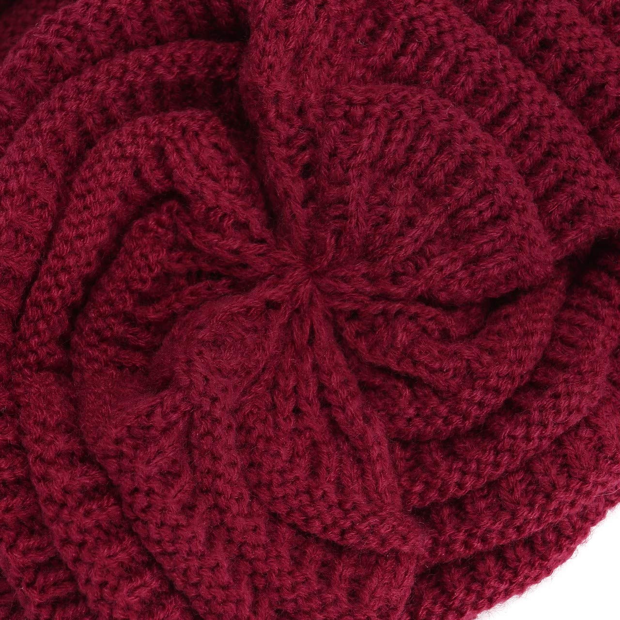 Ayliss Beanie Unisex Winter Cozy Cable Knit Hat for Women/Men (Burgundy)