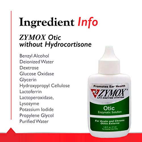 Pet King Brands Zymox Otic Enzymatic Solution for Dogs and Cats to Soothe Ear Infections Without Hydrocortisone for Itch Relief, 1.25oz