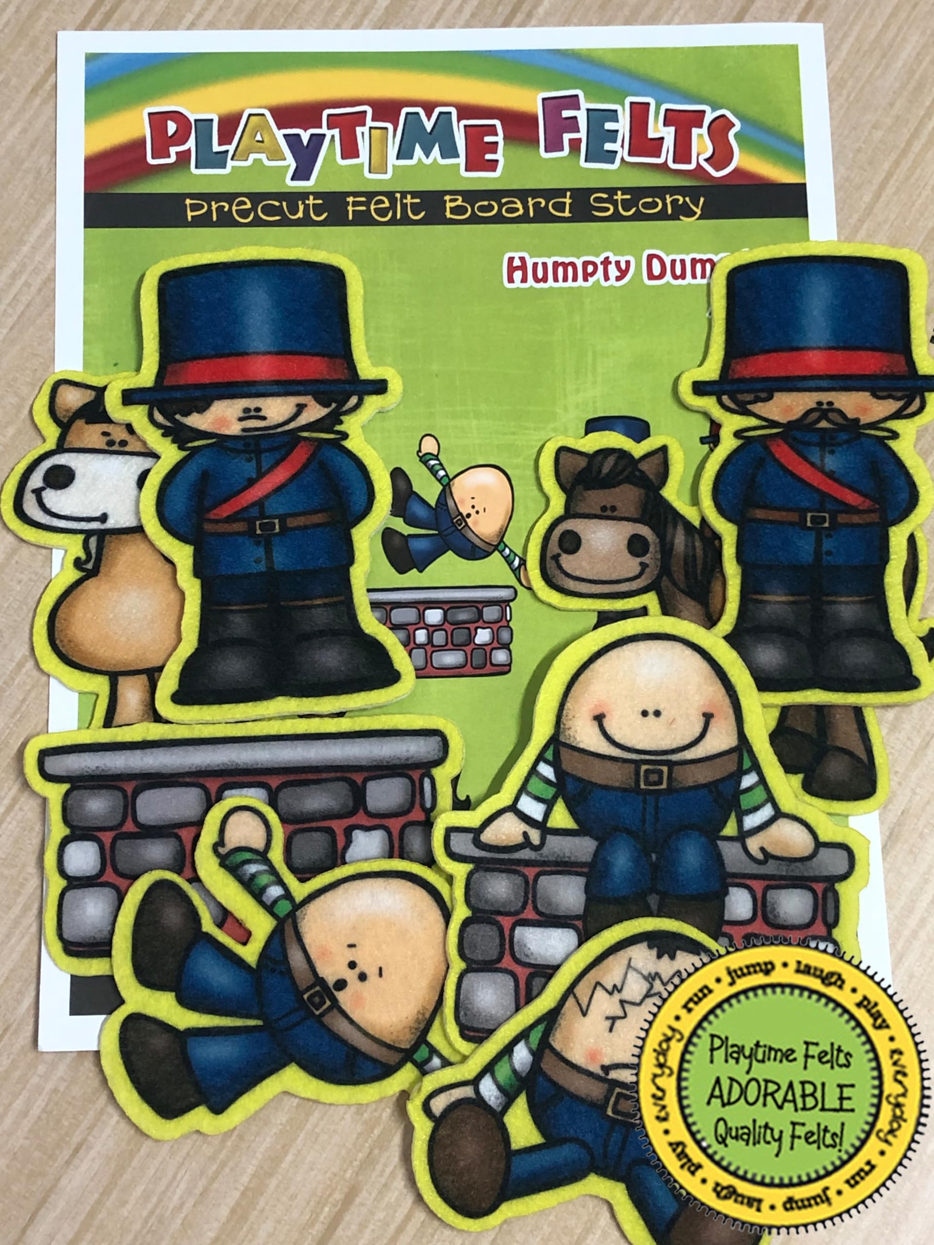 Humpty Dumpty Nursery Rhyme Felt Figures | 8 Adorable Felt Board Pieces for Flannel Board. Perfect for Toddlers, Preschool and Kindergarten - Reusable Felt Board Stories
