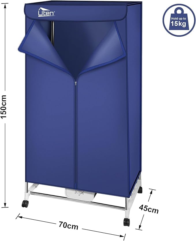 Uten Clothes Dryer, 1500W Clothes Dryer Machine with Timer, Laundry Drying Wardrobe, Electric Clothes Drying Rack and Dryer for Apartments, Home
