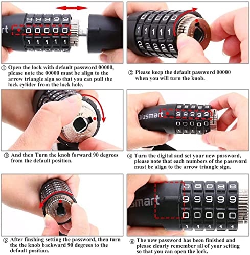 Bike Lock Chain Bicycle Lock - Bike Locks Heavy Duty Anti Theft Chain Lock 5 Digit Combination Resettable Cycle Lock for Bicycle