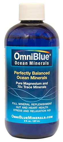 OmniBlue Ocean Minerals | 100% Natural Solar-Harvested Ocean Electrolytes | All Required Macro and Trace Minerals | Not Lab-Made | No Additives … (8 oz.)