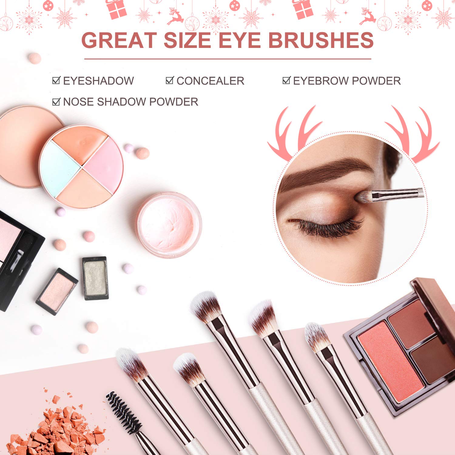 BESTOPE 18 Piece Makeup Brushes, 4 Piece Sponge and 1 Brush Cleaner set, Premium Synthetic Foundation Kit, Champagne Gold Conical Handle, 23 Count
