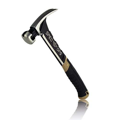 Spec Ops Tools 20 oz Rip Claw Nailing Hammer with Smooth Face, Soft Mallet Face, Shock-Absorbing Grip, 3% Donated to Veterans