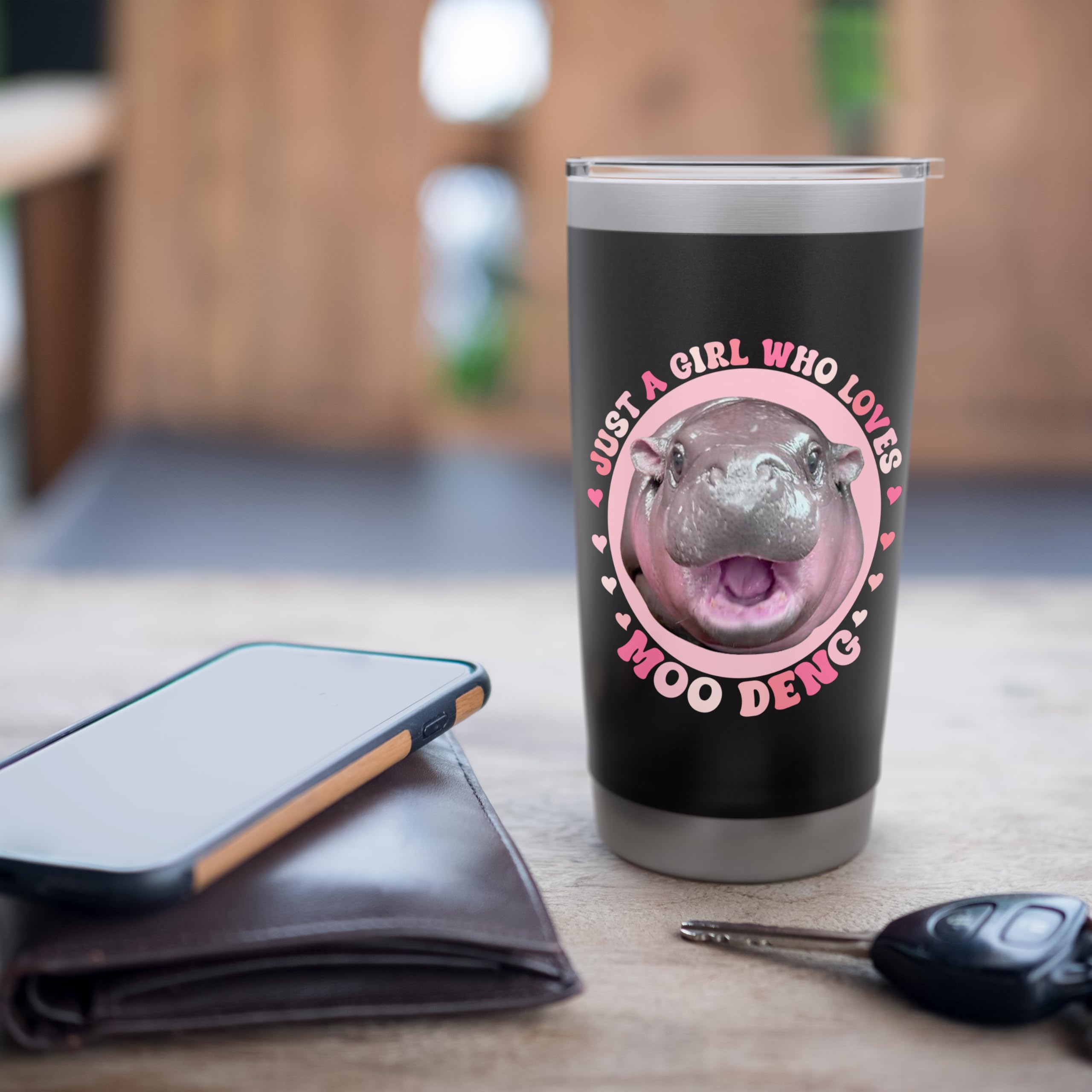 Cute Hippo Moo Deng Tee, Cool Just a Girl Who Loves Moo Deng Stainless Steel Insulated Tumbler
