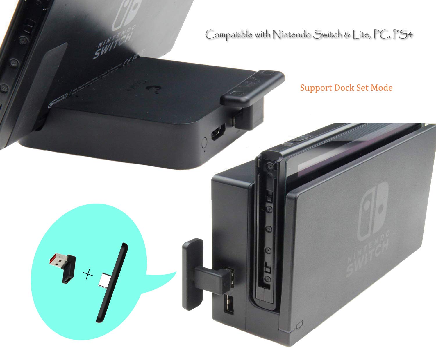 Gulikit Switch Bluetooth Adapter ,5.0 Wireless Audio Transmitter w/aptX Low Latency ,Game Voice Chat,AirPods Bluetooth Headphone Speakers Headset for Nintendo Switch & Switch Lite, PS5 PS4 PC,Black