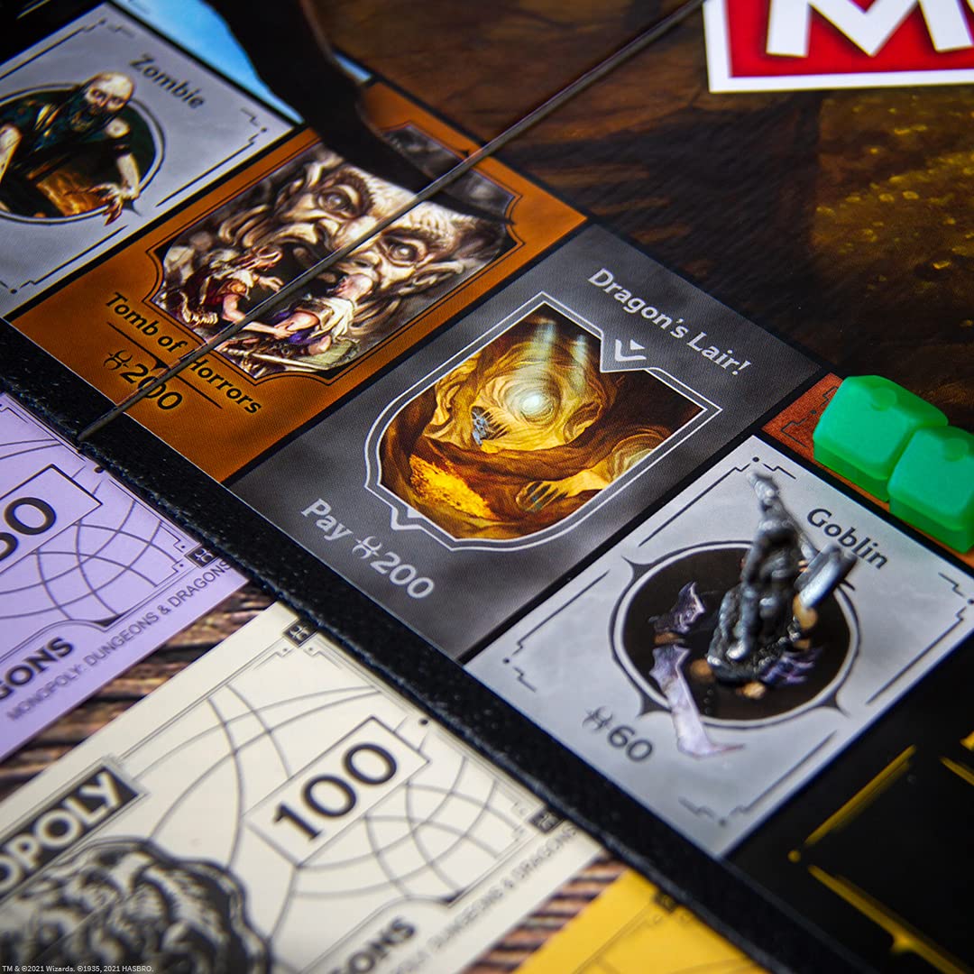 Monopoly Dungeons & Dragons | Collectible Monopoly Featuring Familiar Locations and Iconic Monsters from The D&D Universe, 2-6 Players
