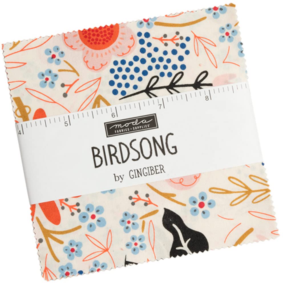 Birdsong Charm Pack by Gingiber; 42-5" Precut Fabric Quilt Squares
