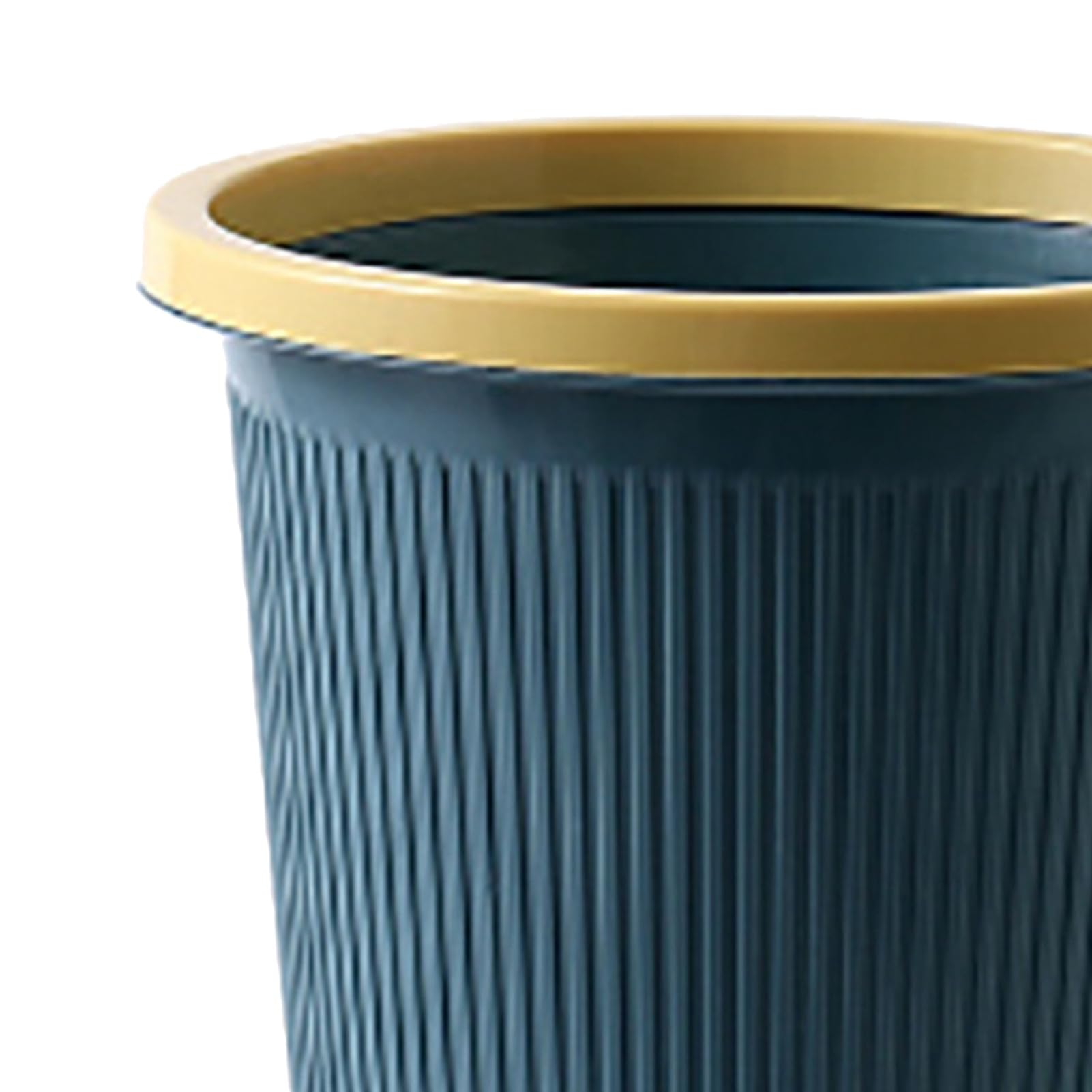 CHEOTIME Small Trash Can Cylindrical Trash Can Plastic Wastebasket Can Hold Trash Bags Suitable for Bathroom Bedroom Kitchen Home Office(Small Dark Blue)