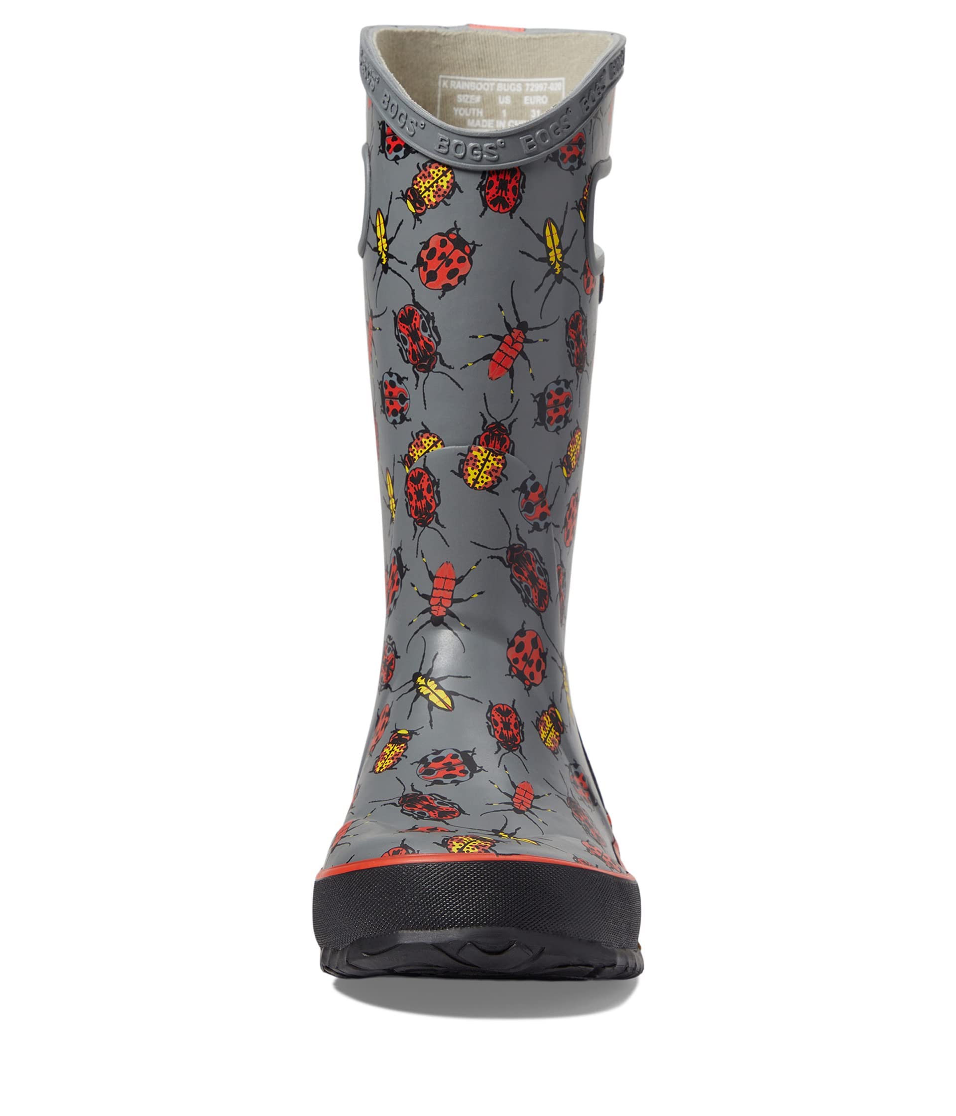 BOGS Rain Boot Bugs (Toddler/Little Big Kid), Grey, 2 US Unisex