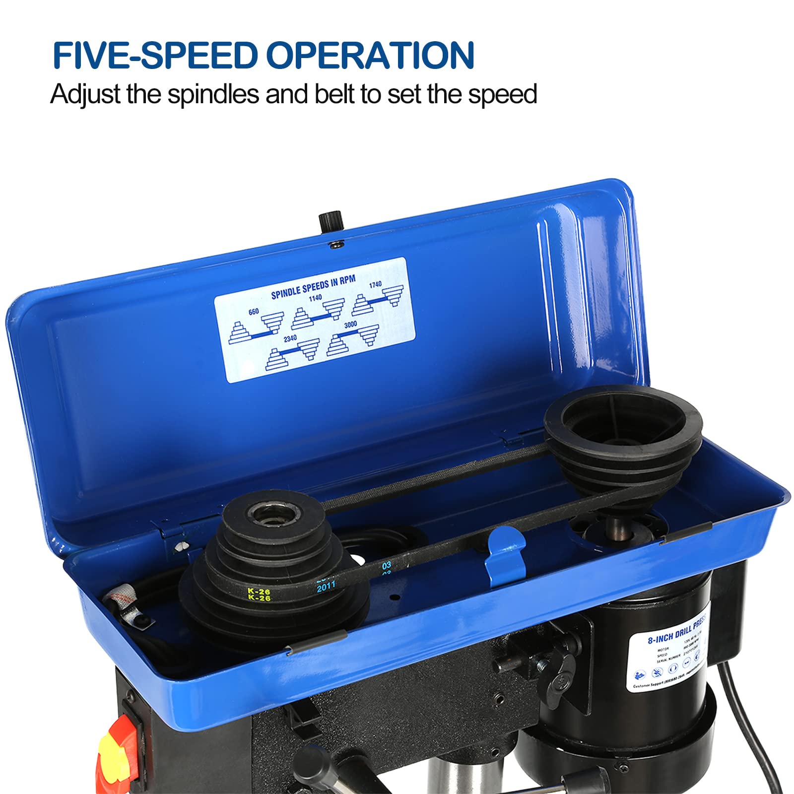 BILT HARD 2.3-Amp 8 inch 5-Speed Drill Press with Drill Vise, Tabletop Drilling Machine, CSA Listed