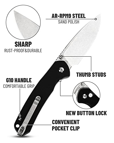 CJRB Pyrite Black Bundled with Blue Great EDC Knife Companion