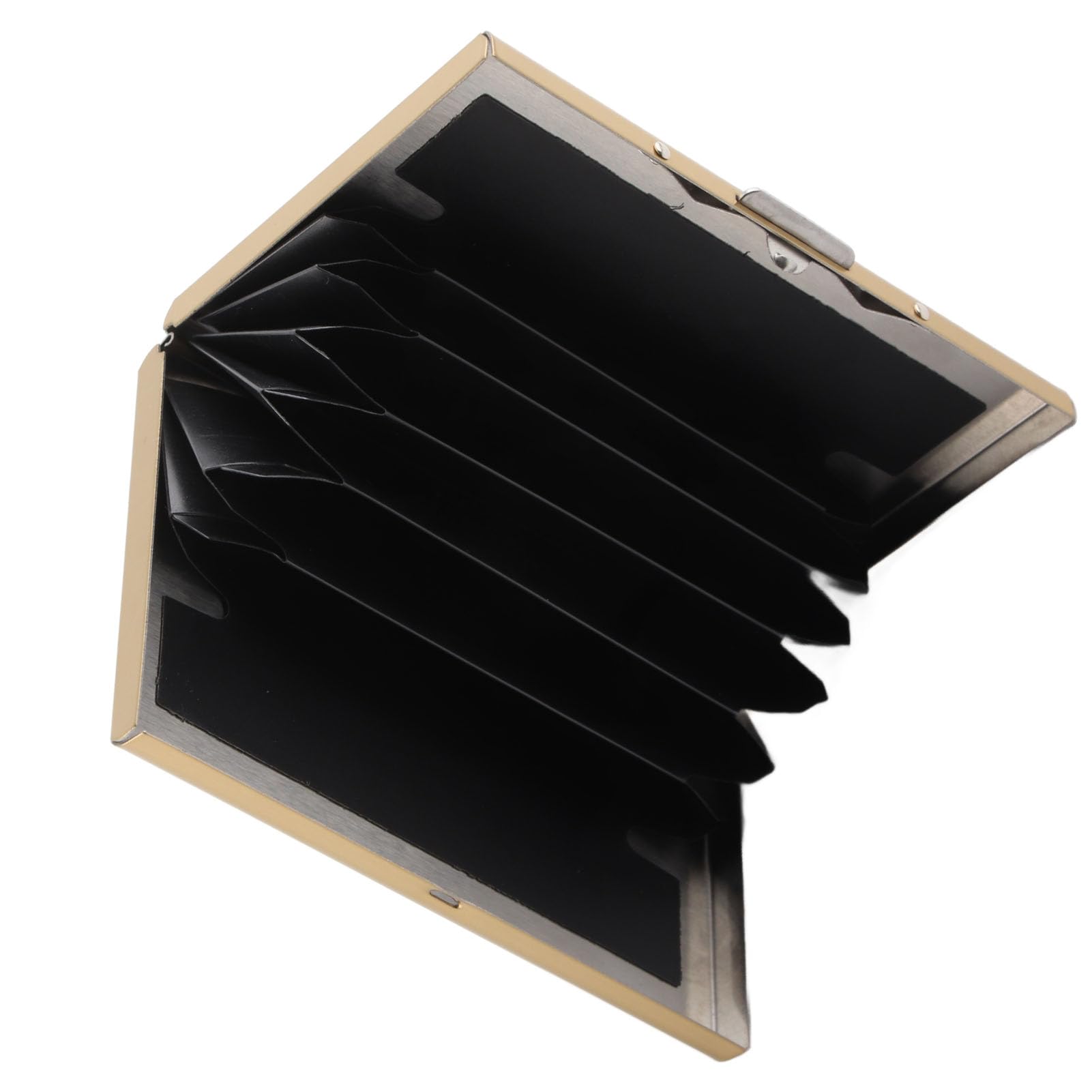 Denominate Stainless Steel Silver Compact Credit Card Holder Protector Business Organizer (Stainless steel card holder 6 cards gold)