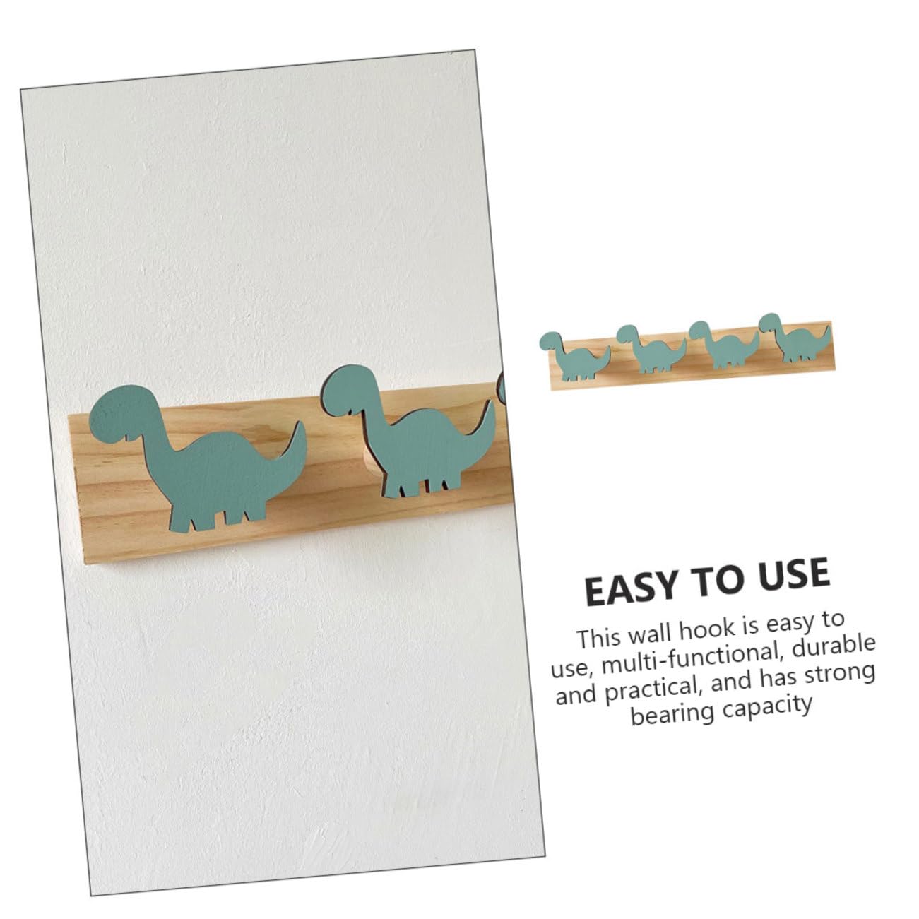 Dinosaur Hook Entryway Rack Hangers for Kids Wall-Mounted Hook Bedroom Hook Hat Hook Single Towel Hook Entry Hooks Kids Decor Home Decor Shower Room Hooks Wooden Coat Child Storage