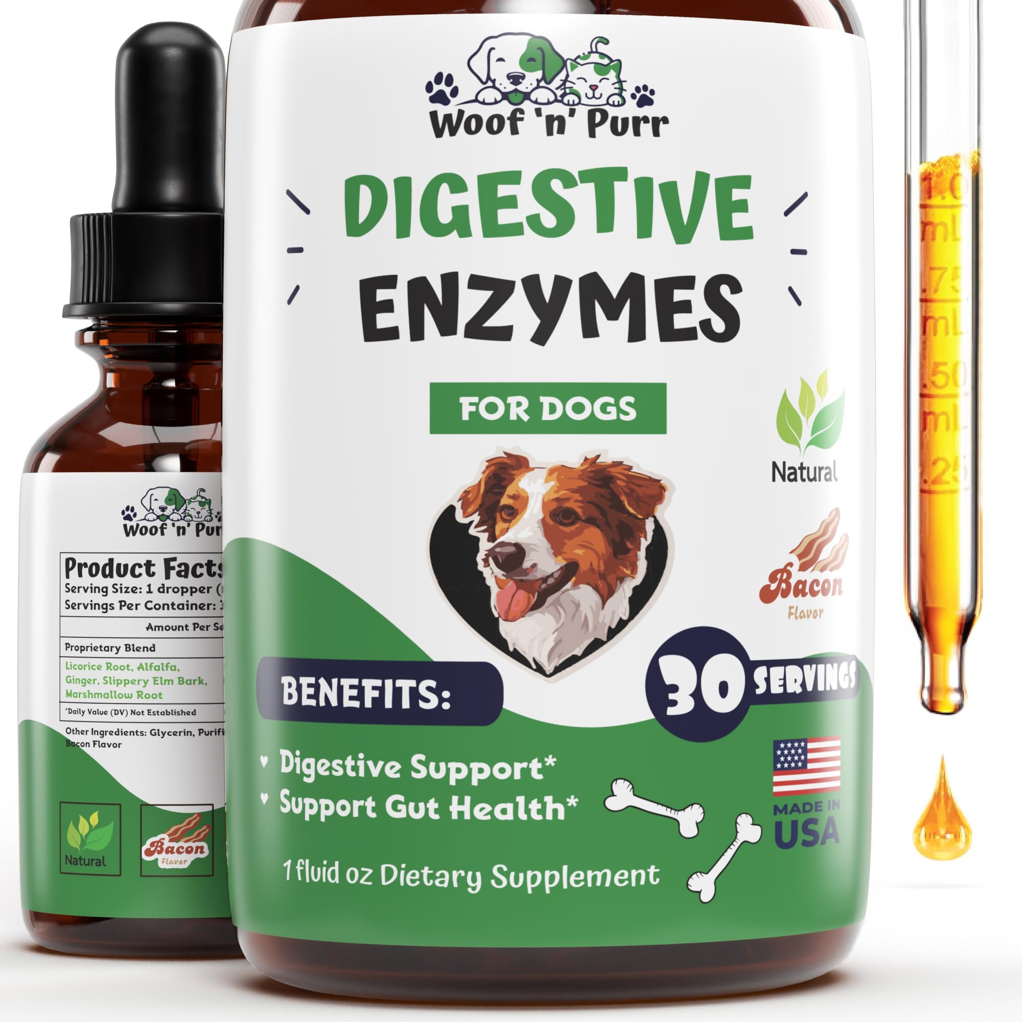 Digestive Enzymes for Dogs - Dog Digestive Enzymes - Supports a Healthy Digestive Tract & Much More - Dog Digestive Support - Dog Enzymes - Dog Enzymes Digestive - Dog Digestive Enzyme - 1 fl oz