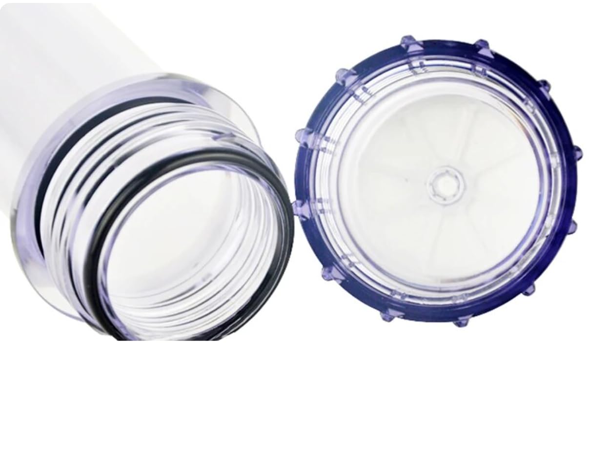 Clear Empty Refillable Inline Water Filter Cartridge 2" x 10" | For DI/Resin/Carbon/Calcite/Alkaline Media