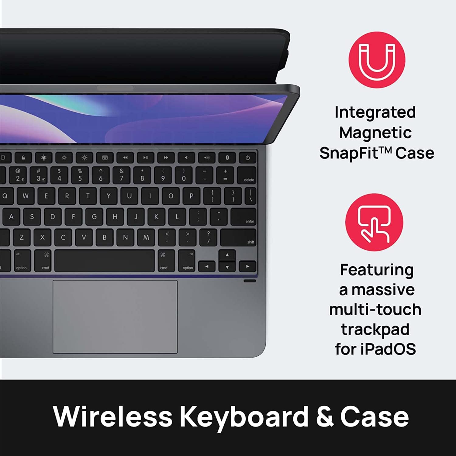 Brydge iPad Pro 11 MAX+ Wireless Keyboard Case with Multi-Touch Trackpad for iPad Pro 11-inch (1st, 2nd & 3rd Gen) and iPad Air (4th Gen), Integrated Magnetic SnapFit Case (Refurbished)