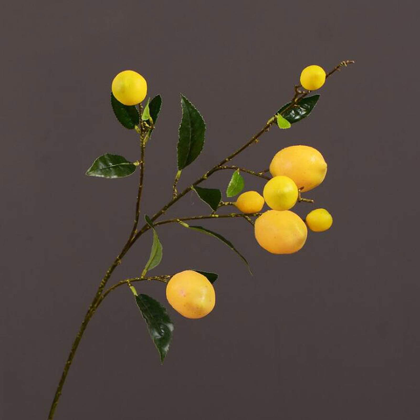 GWOKWAI 3Pcs Artificial Lemon Branch, Fake Lemon Tree Simulation Lemon Branches Artificial Greenery Leaves Branch with Artificial Fruit for Home Wedding Party Garden Decoration Flower Arrangement Art