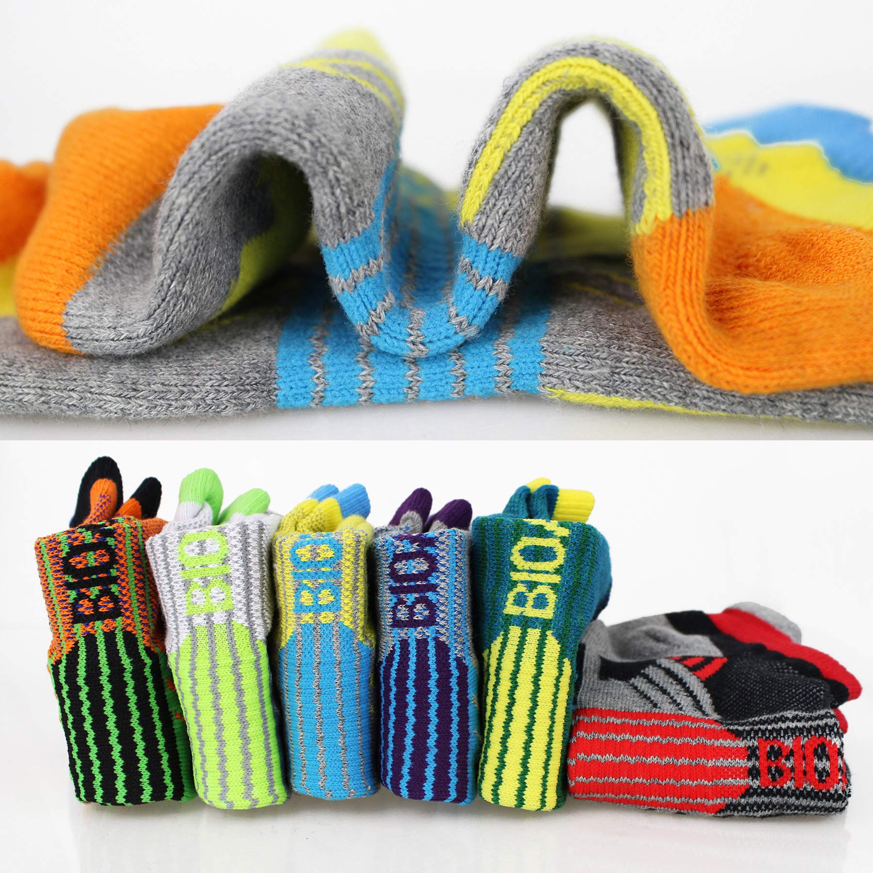 BIOAUM Cushioned Men's Ankle Socks, 6 Pairs Cotton Athletic Sport Breathable Low Cut Socks for Running Size 8-9.5/10-13/12-14