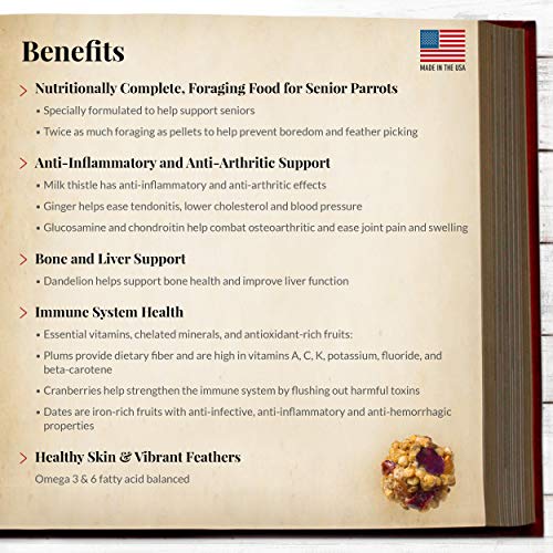 LAFEBER'S Senior Bird Nutri-Berries Pet Bird Food, Made with Non-GMO and Human-Grade Ingredients, for Parrots, 10 oz